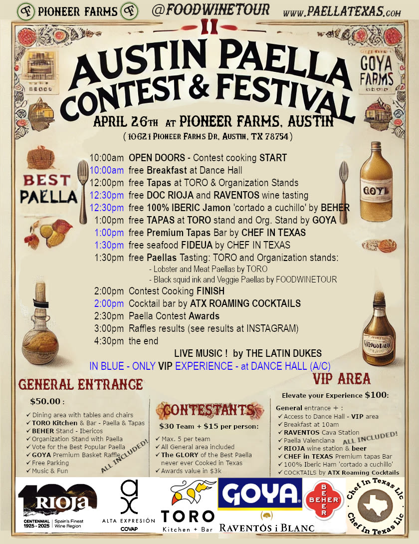 II Austin Paella Contest & Festival in Austin at Pioneer Farms