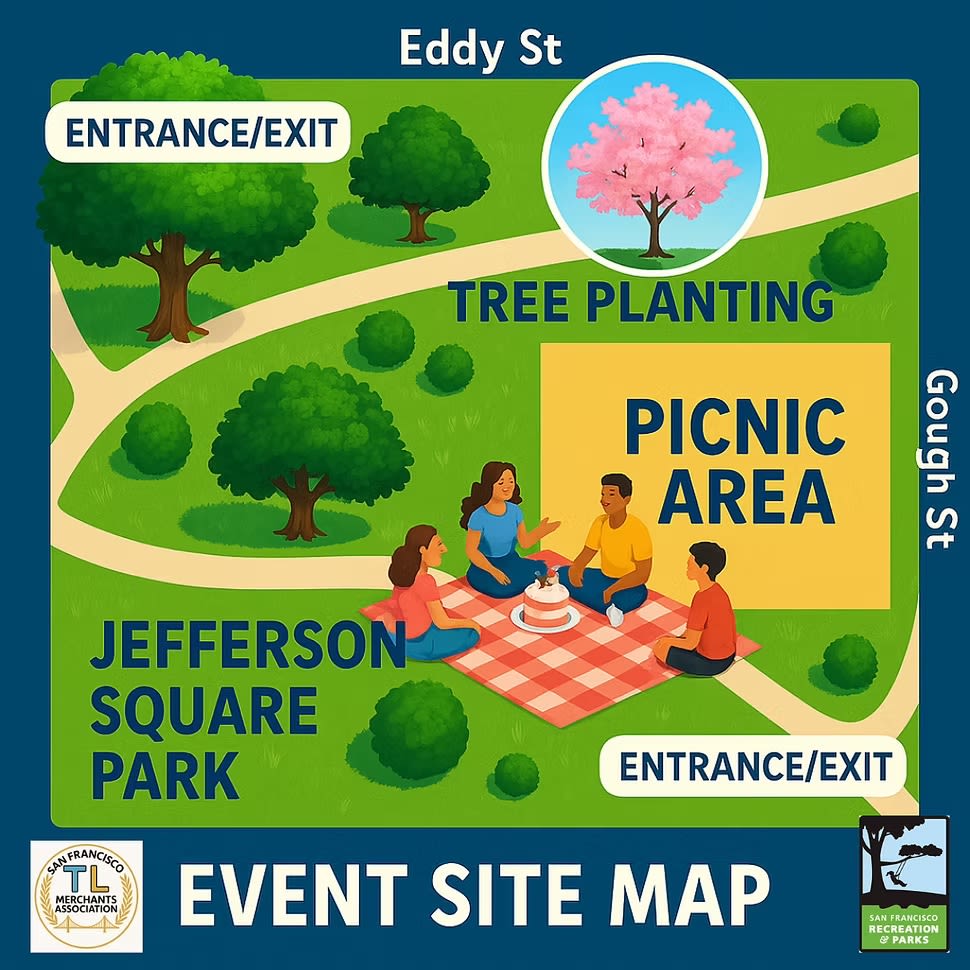 Cake Picnic + Cleanup in San Francisco at Jefferson Square Park