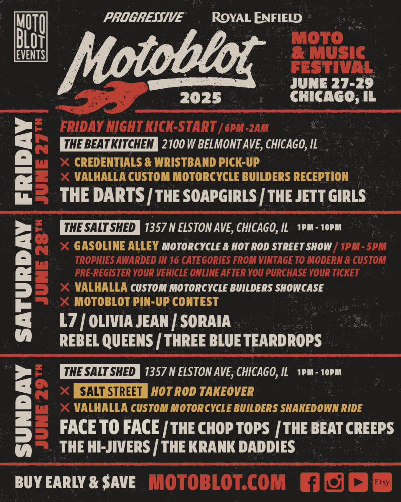 Motoblot 2025 Moto & Music Festival Saturday in Chicago at The