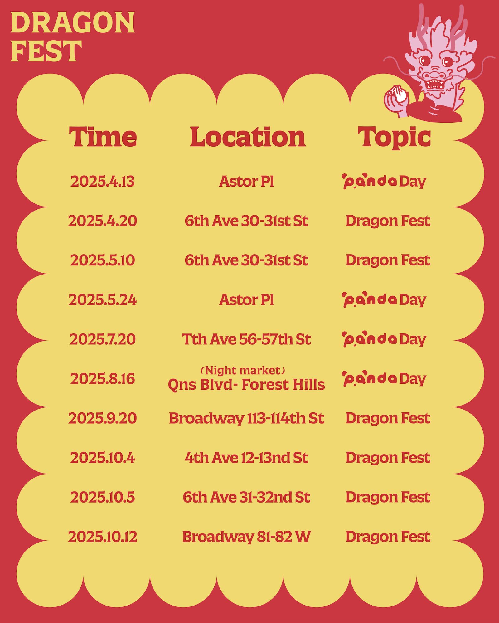 Dragon Fest in NYC at Various Locations