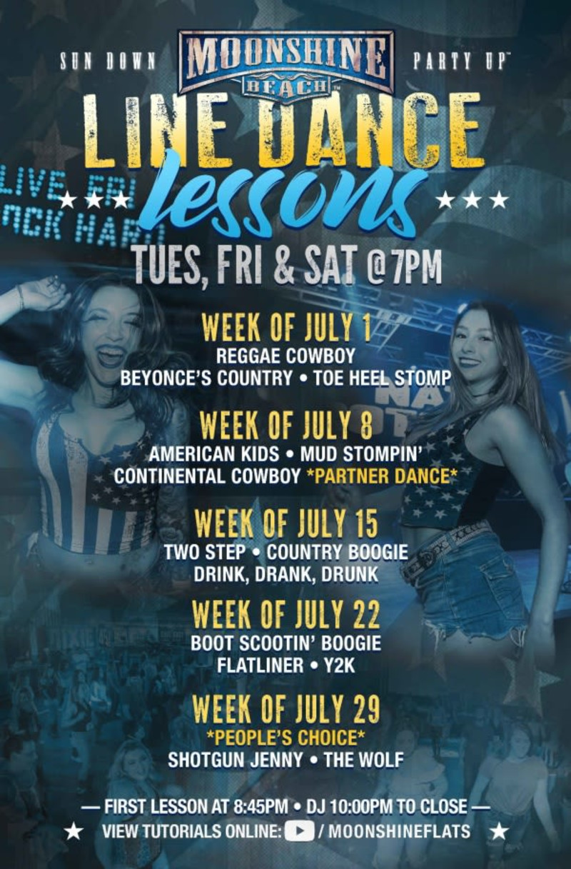 Line Dance Lessons in San Diego at Moonshine Beach