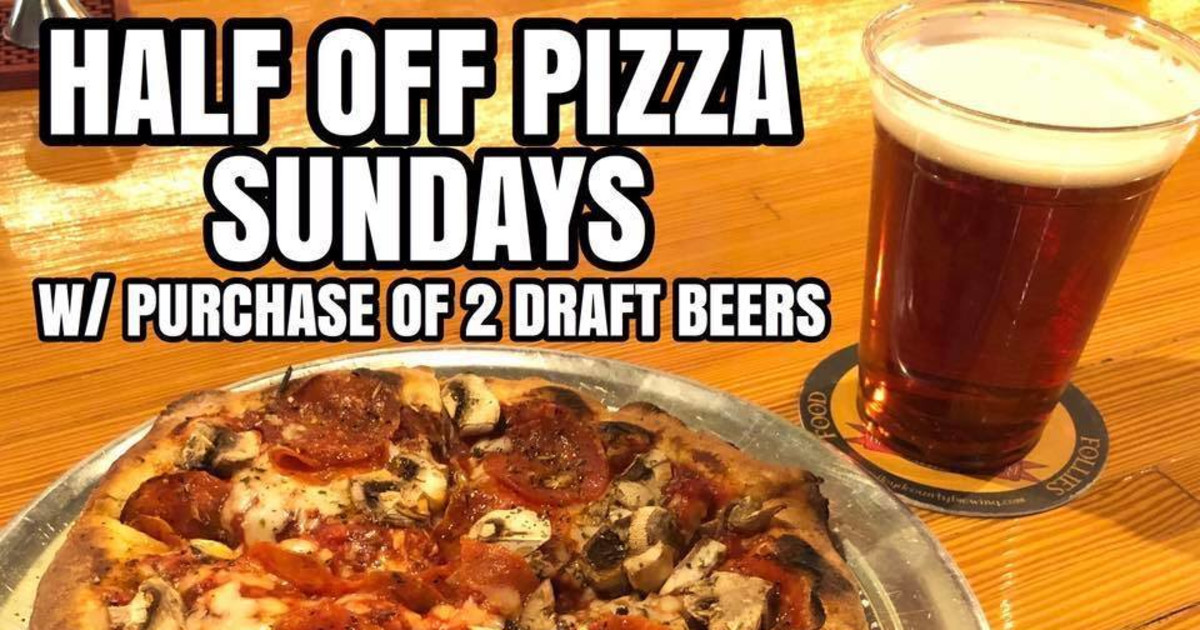 Half Off Pizza Sundays w/ 2 House Beer Purchases in New Albany at