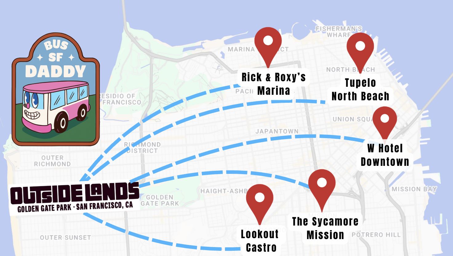 Bus Daddy Outside Lands Shuttle Bus Giveaway in San Francisco at