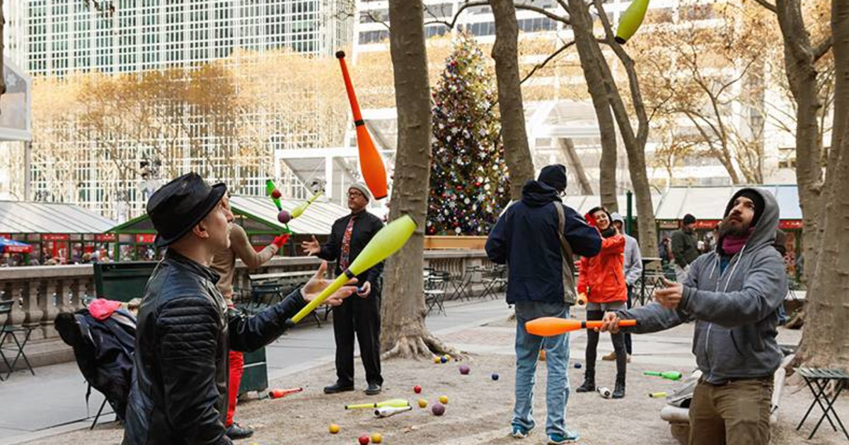 Juggling Class in New York at Bryant Park