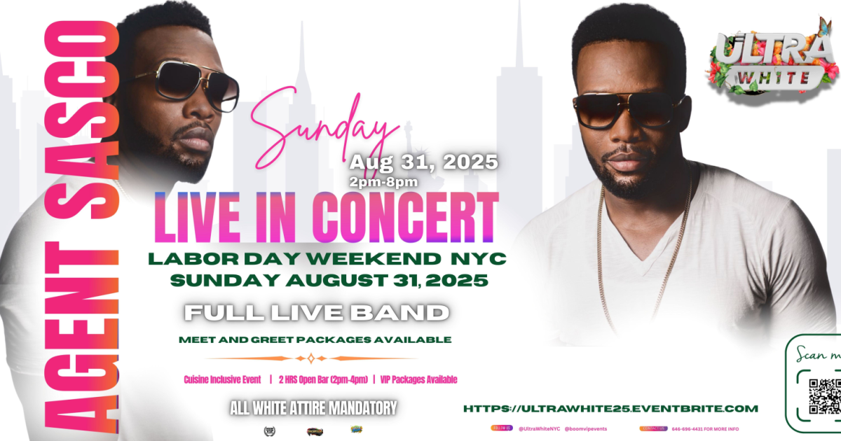 Ultra White Nyc: Agent Sasco Live In Concert (Labor Day Weekend)