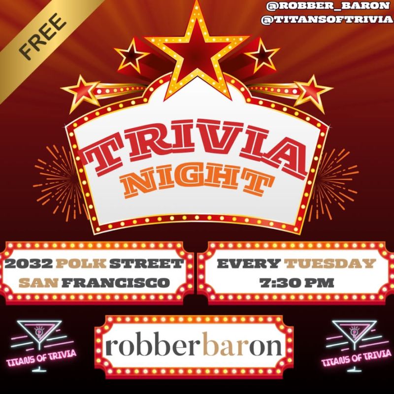 Trivia Night @ Robber Baron (Russian Hill, SF) in San Francisco at