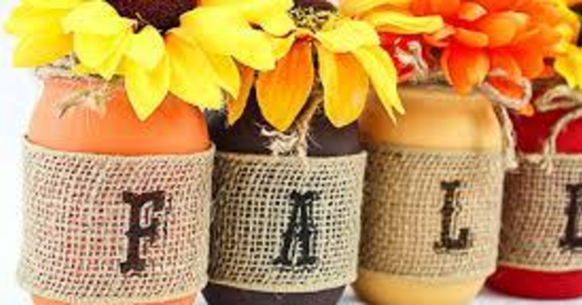 Fall Mason Jar Decorating in Kansas City at Bee Creative Arts and