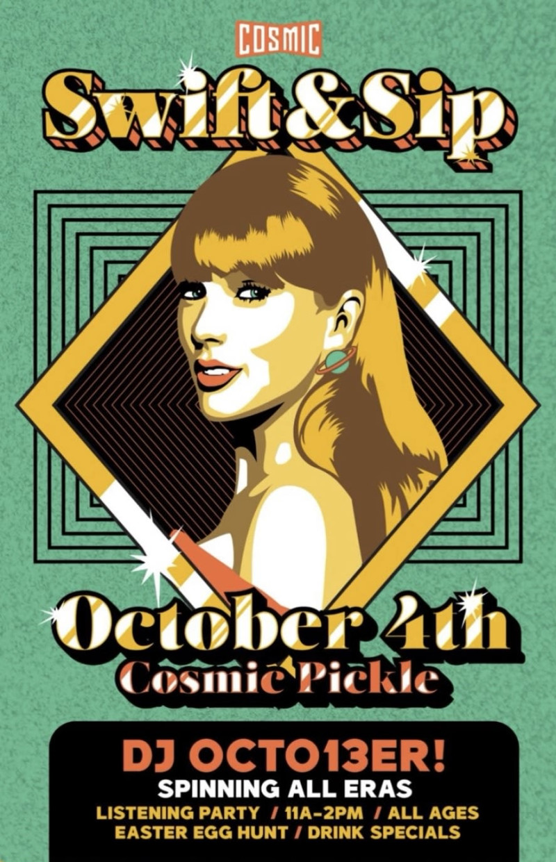 Swift & Sip in Austin at Cosmic Coffee + Beer Garden