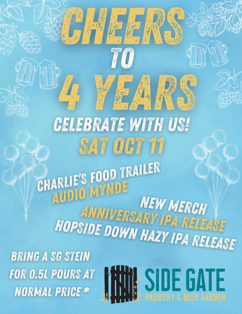 4-Year Anniversary Party in Concord at Side Gate Brewery & Beer