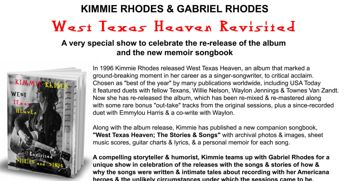Kimmie Rhodes & Gabe Rhodes “West Texas Heaven Revisted” in