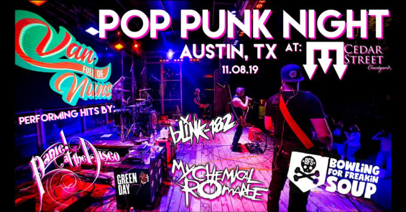 POP PUNK NIGHT in Austin at Cedar Street Courtyard