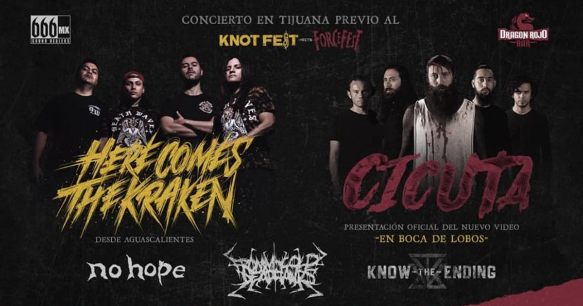 Here Comes The Kraken / Cicuta en Tijuana en Dragon Rojo Rock Bar