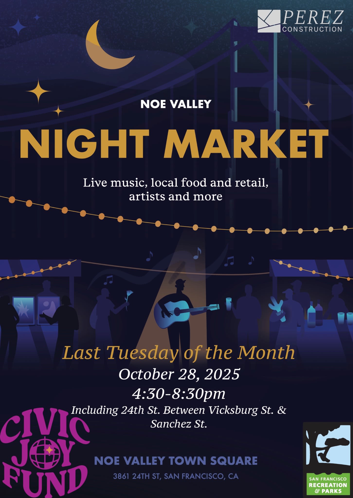 Noe Valley Night Market in San Francisco at Noe Valley Town Square