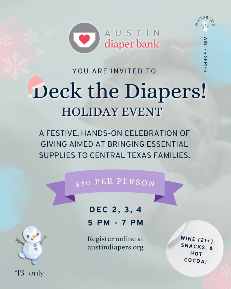 Deck the Diapers! A Holiday Volunteer Event in Austin at Austin