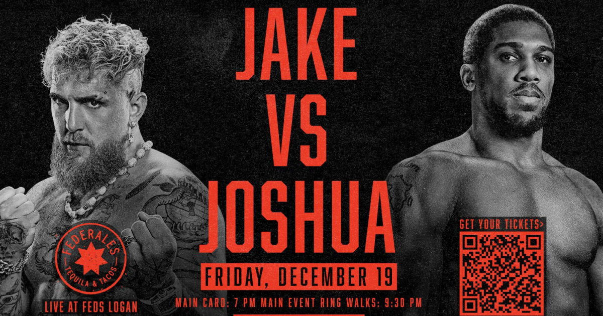Jake Paul vs Anthony Joshua LIVE at Federales in Logan Square in