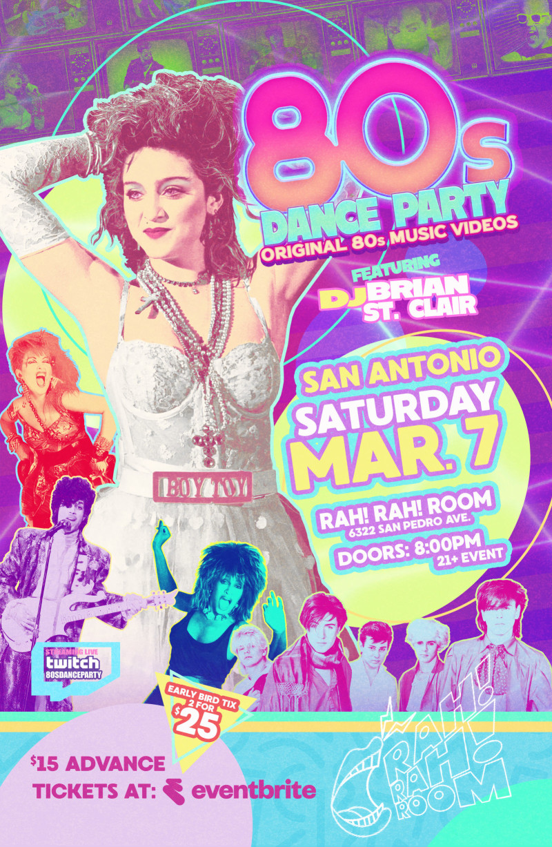 DJ Brian St. Clair’s 80s Dance Night — Live at Rah! Rah! Room in San