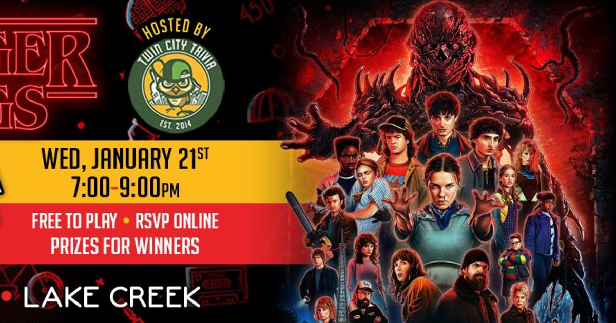 Stranger Things Trivia Night in Austin at Pinballz Lake Creek