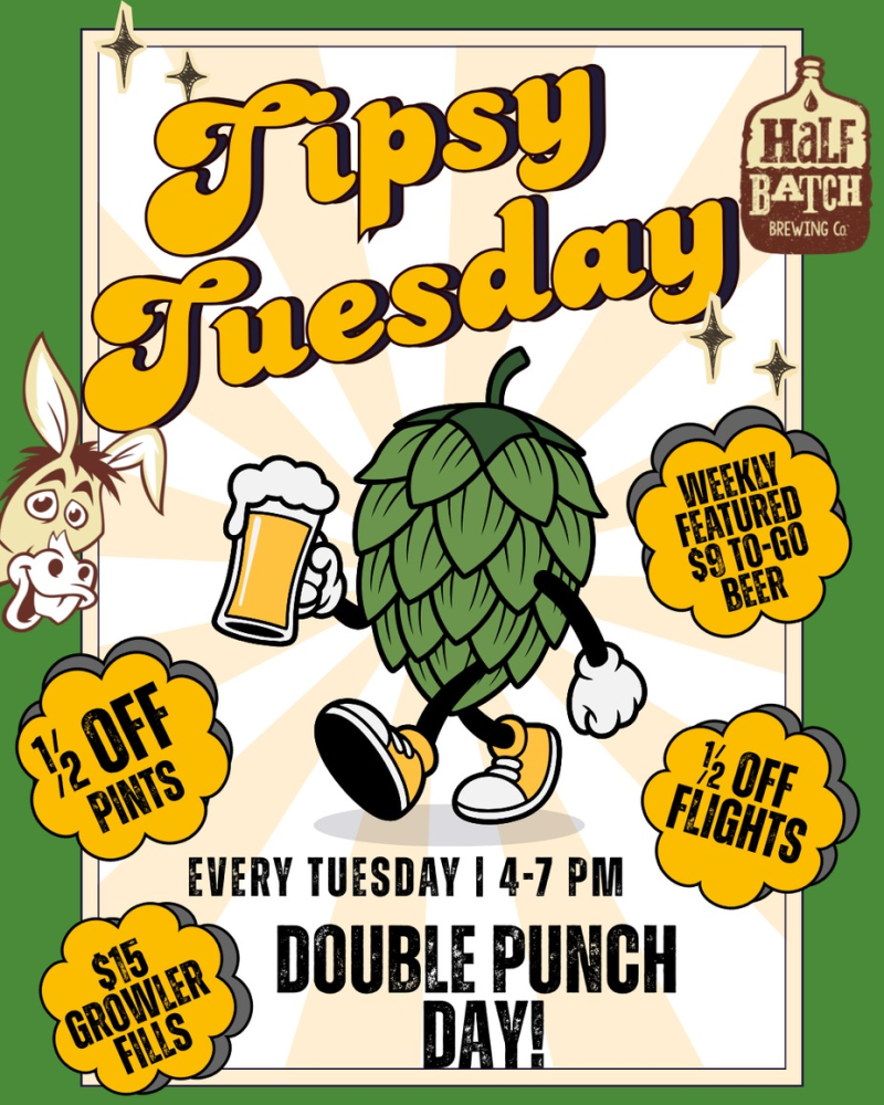Tipsy Tuesday in Hendersonville at Half Batch Brewing