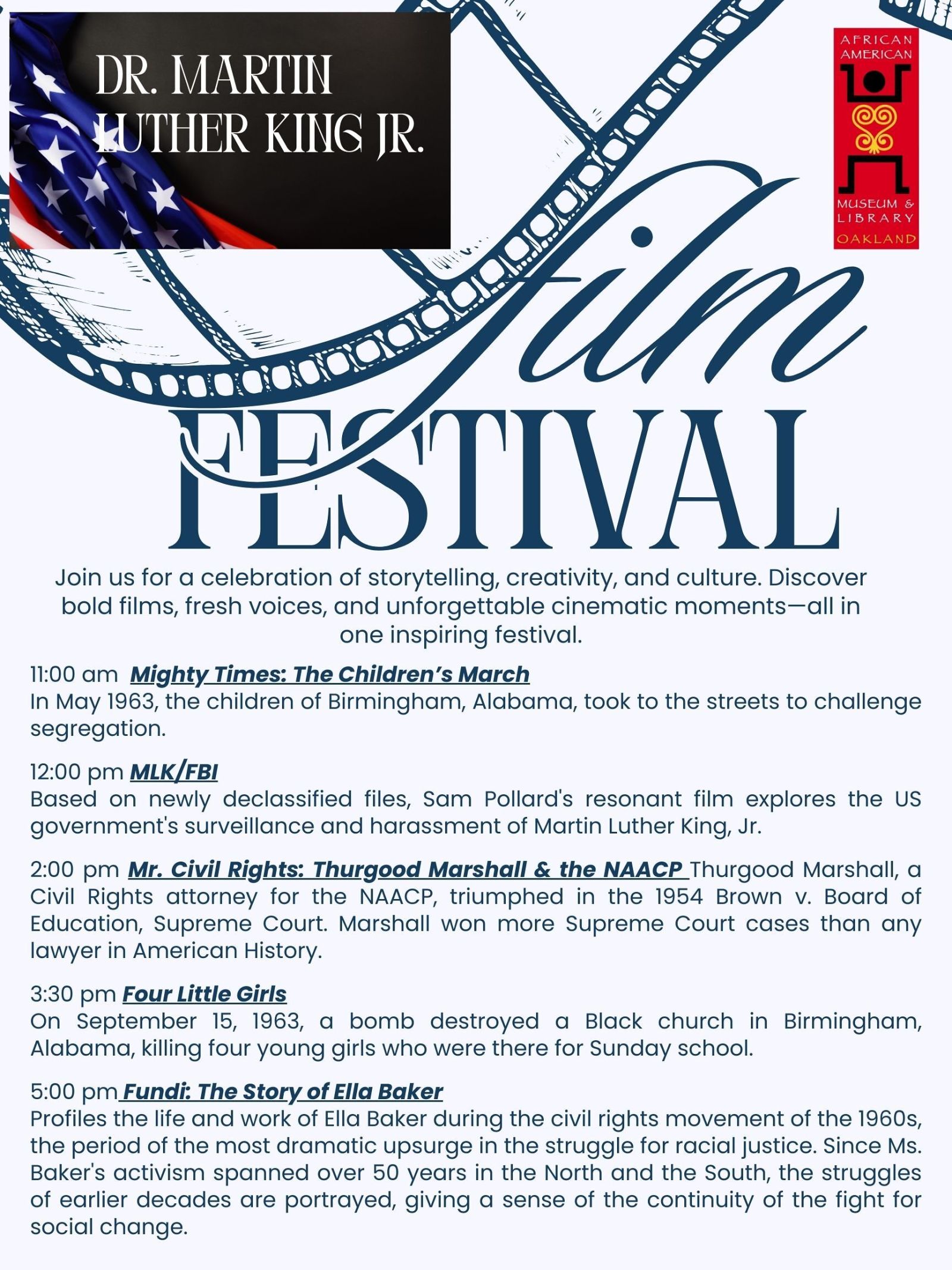 Dr. Martin Luther King Jr. Film Festival in Oakland at African