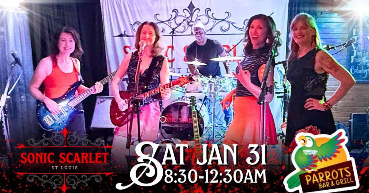 Live Music: Sonic Scarlet Returns to Parrot’s Bar and Grill in