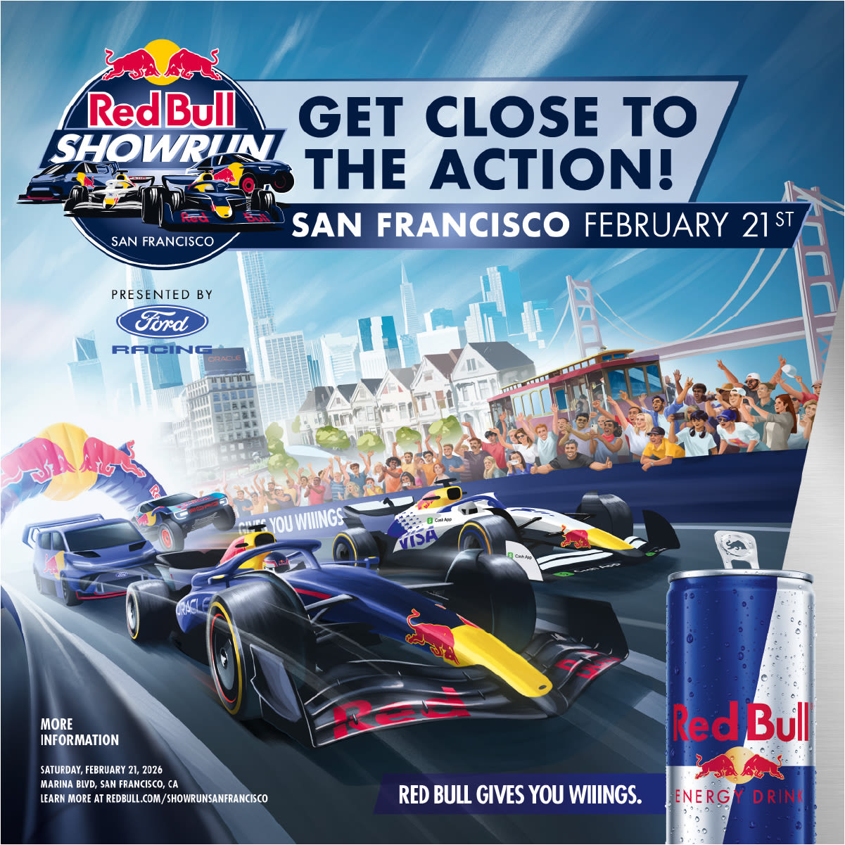Red Bull Showrun San Francisco in The Bay Area at Marina Blvd