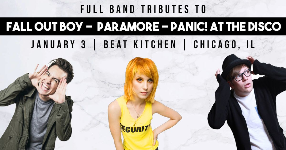 Tributes to Fall Out Boy, Paramore and Panic! at The Disco in