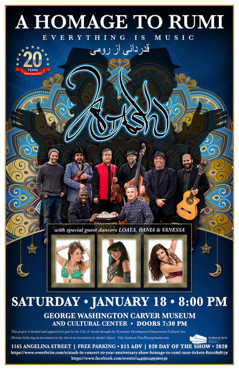 Atash 30 Year Anniversary Show - A Homage to Rumi in Austin at