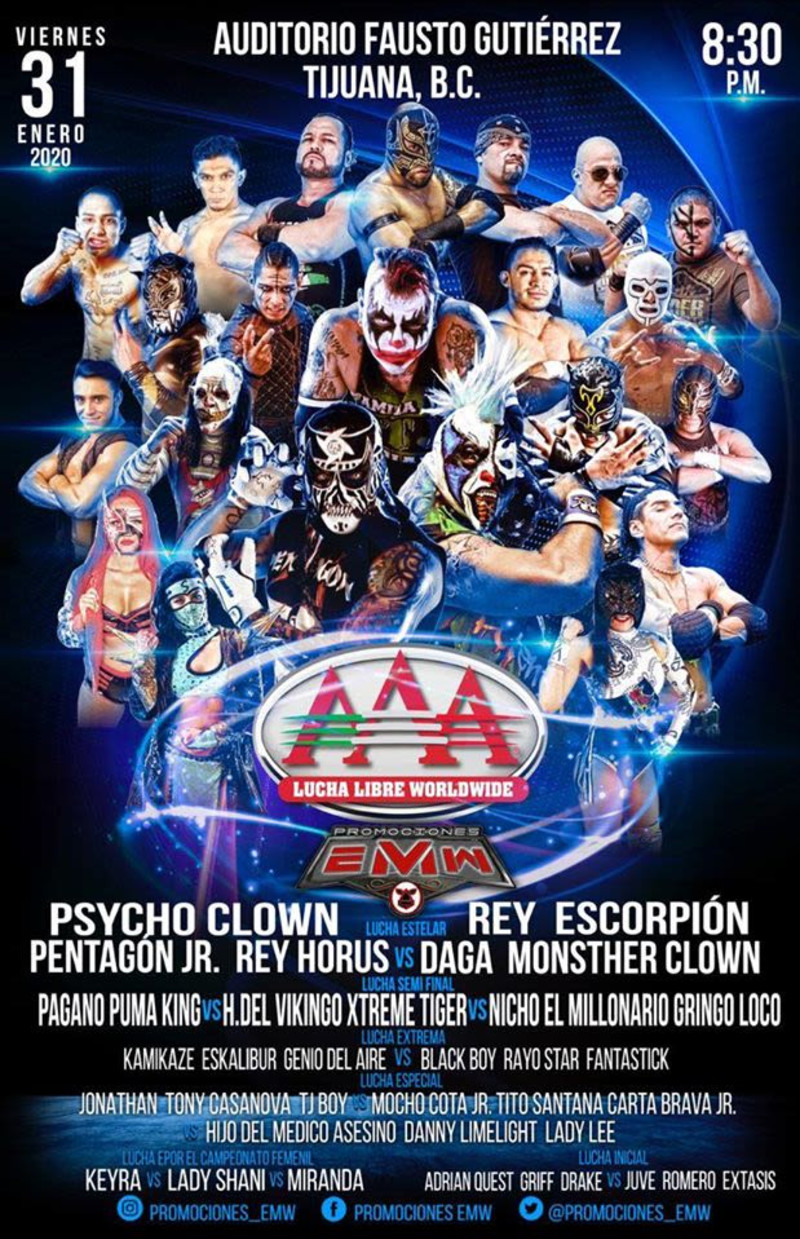 Lucha Libre AAA: Gira 2020/Nacemos Para Luchar en Tijuana en