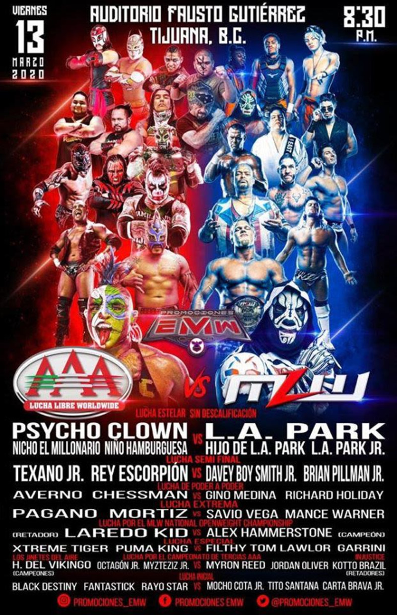 Lucha Libre AAA vs. MLW: Fusion en Tijuana en Auditorio Municipal