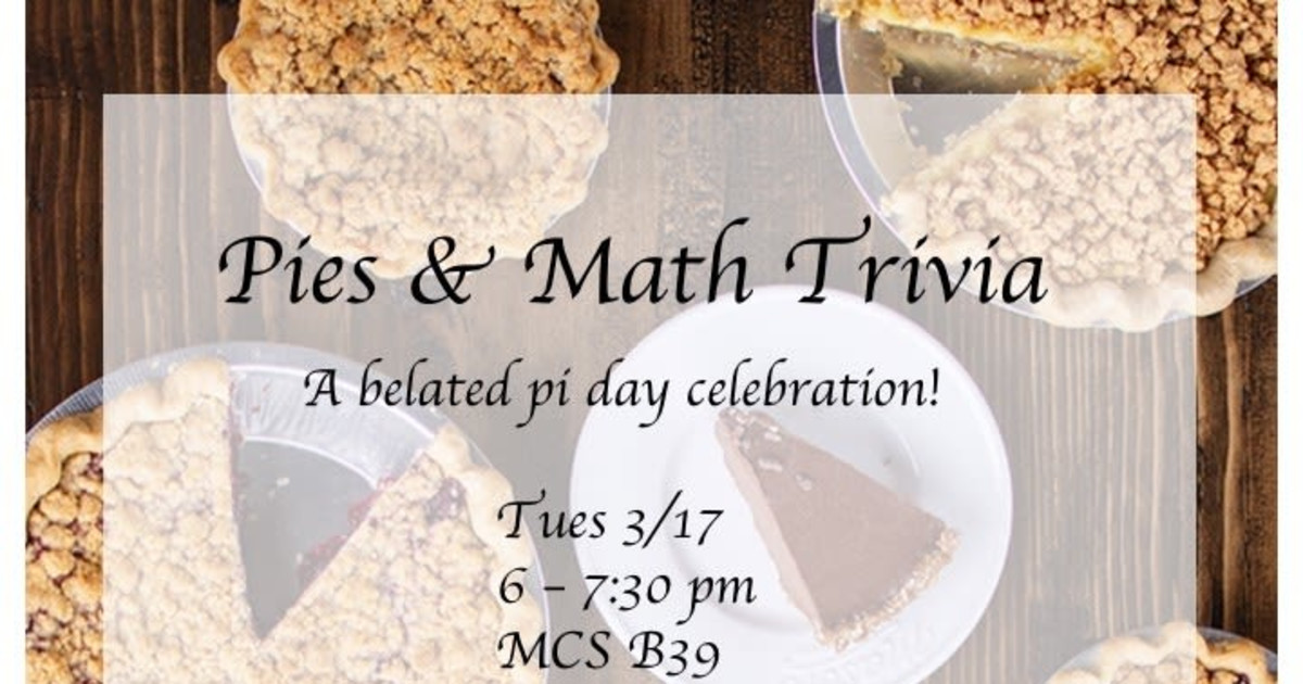 Pies & Math Trivia: a Belated Pi Day Celebration! in Boston at MCS