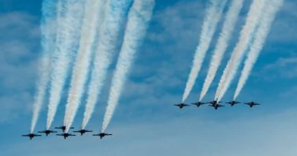 U.S. Air Force Thunderbirds Flyover in Austin at Austin, TX