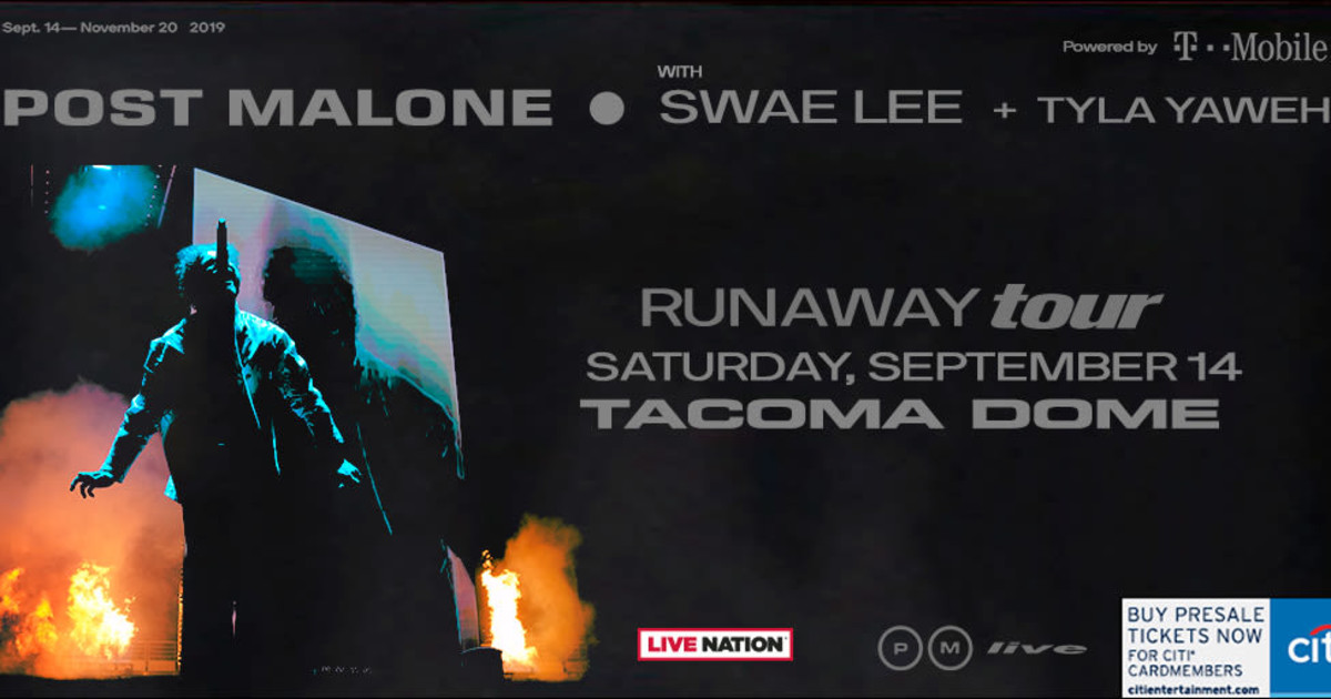 Post Malone Runaway Tour in Seattle at Tacoma Dome