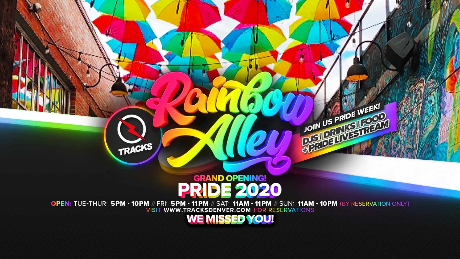 Tracks Pride 2020 at Rainbow Alley in Denver at Tracks Denver