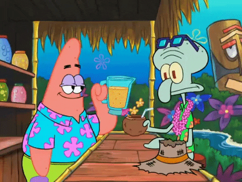 spongebob drinking gif