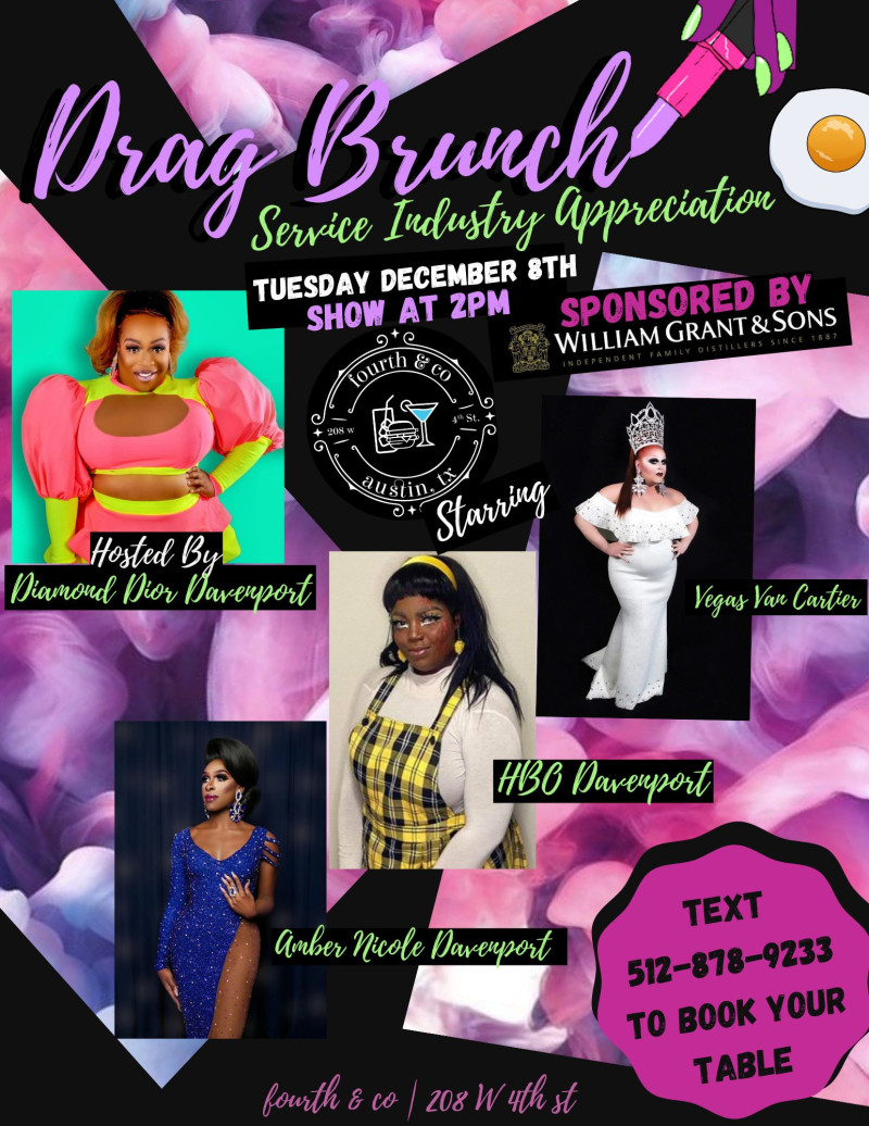 Service Industry Appreciation DRAG BRUNCH in Austin at fourth