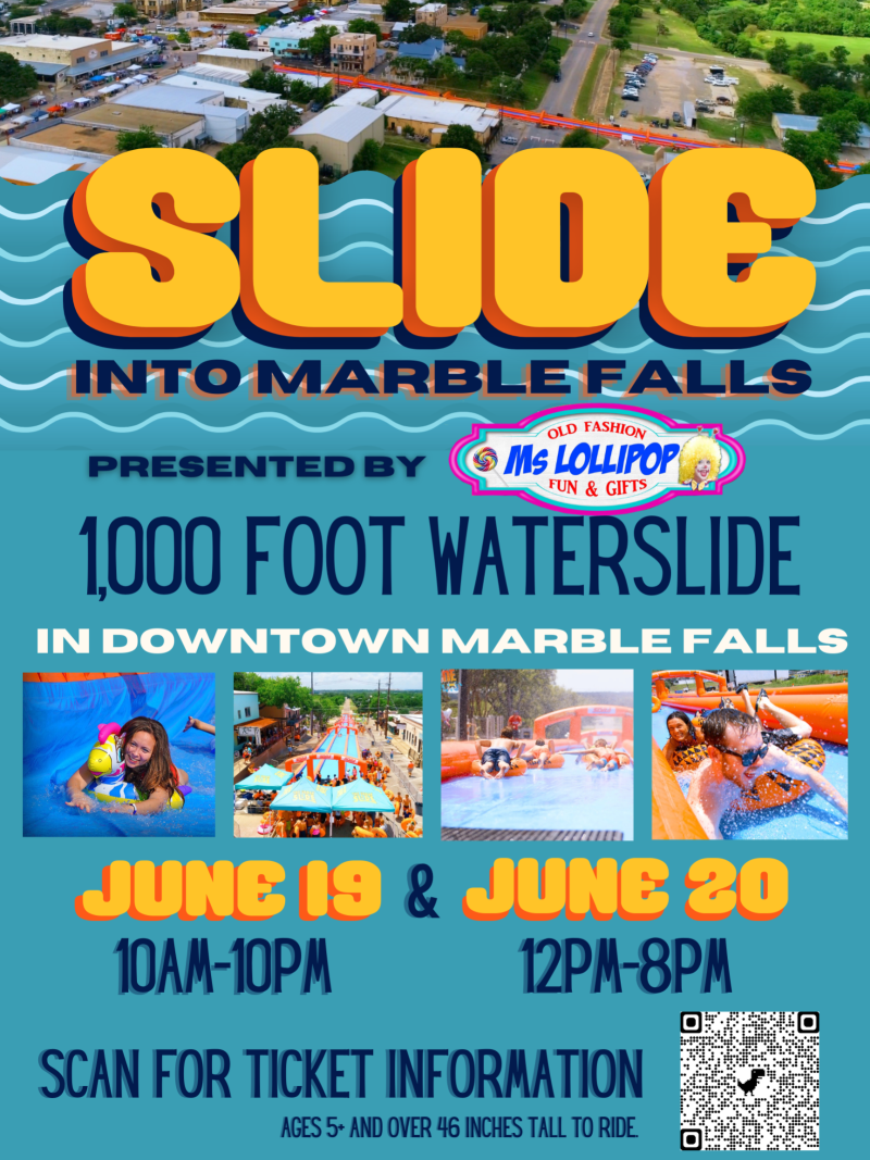Slide into Marble Falls in Marble Falls at Historic Downtown