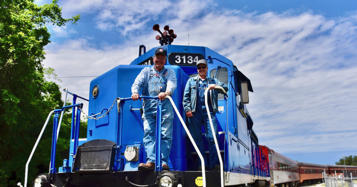 Hill Country Flyer in Bertram at Austin Steam Train - Bertram