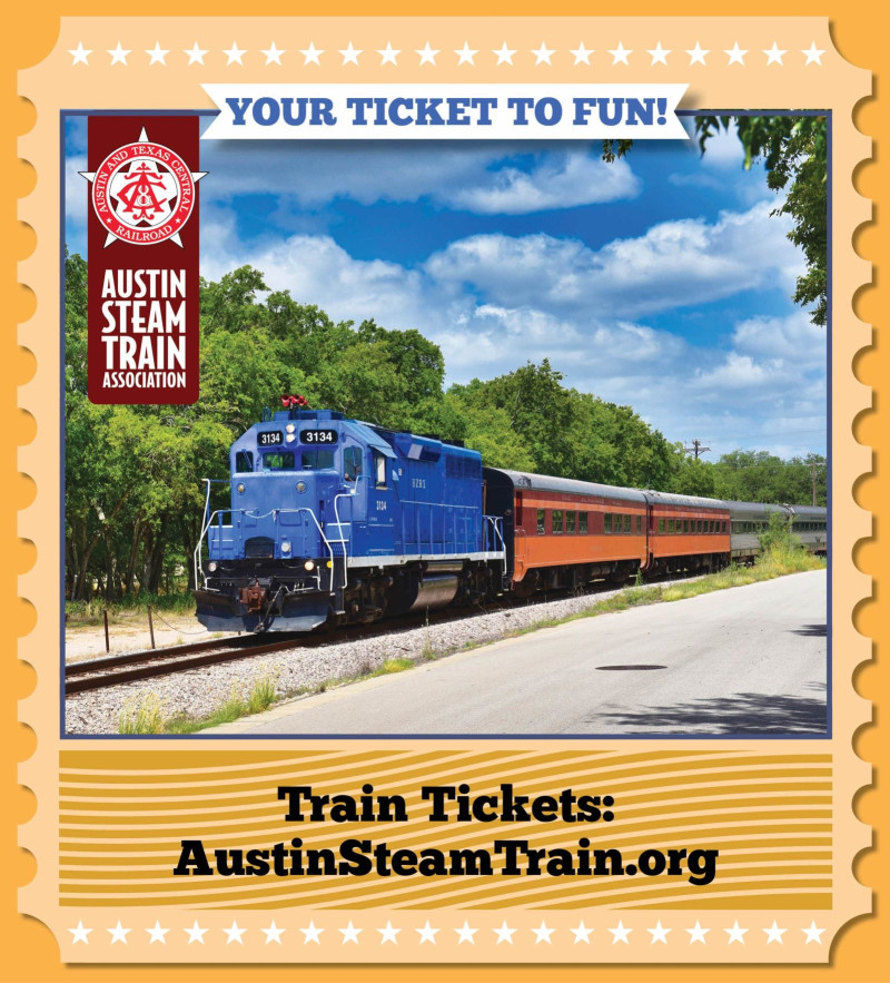 Sunset Express in Bertram at Austin Steam Train - Bertram Depot