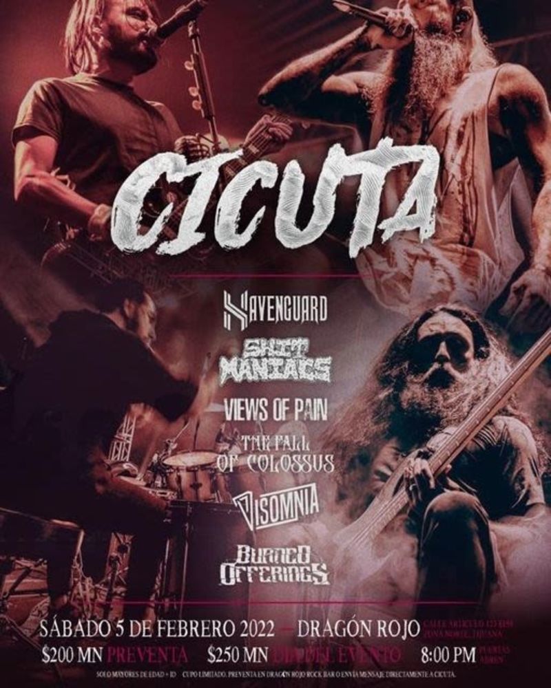 Cicuta en Tijuana en Dragon Rojo Rock Bar