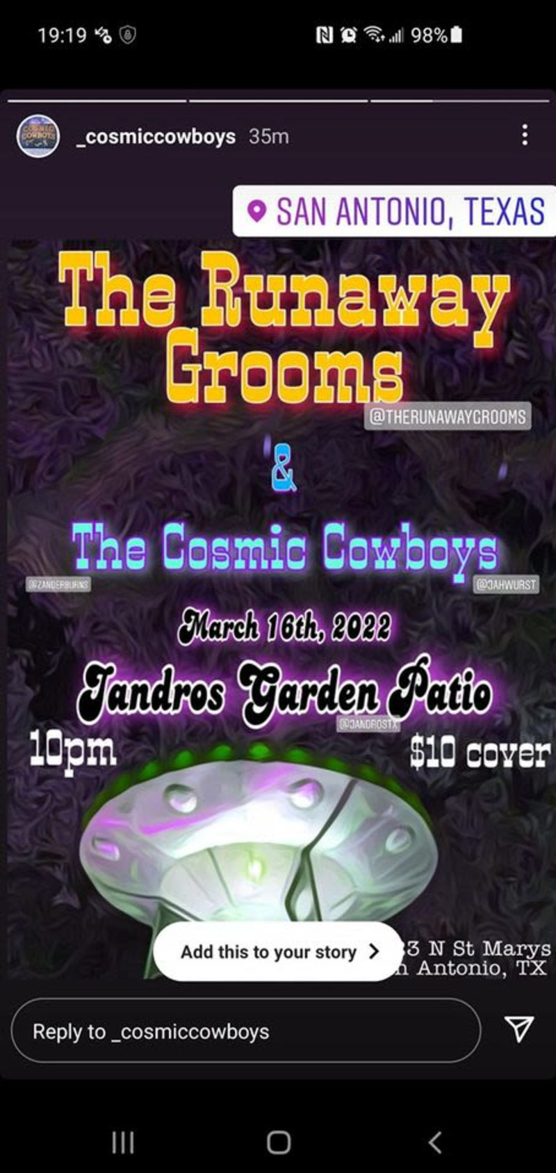 The Runaway Grooms The Cosmic Cowboys In San Antonio At Jandro s The Runaway Grooms The Cosmic Cowboys In San Antonio At Jandro s